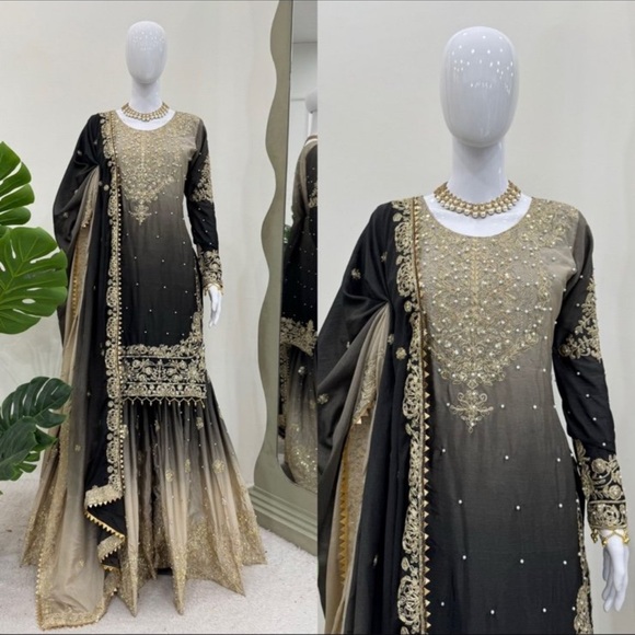 Dresses | Pakistani Three Piece Gharara Shalwar Kameez Suit | Poshmark